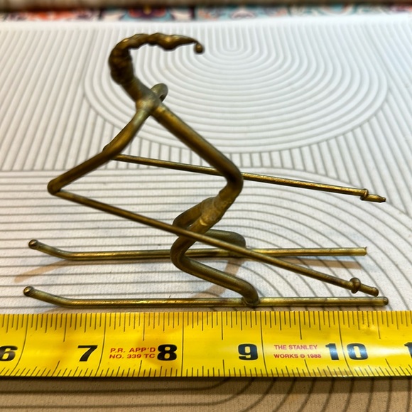 Accents | Vintage Brass Skier Solid Brass Ski Poles And Hat | Poshmark